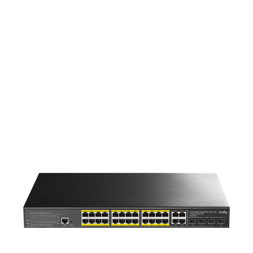 24-Port Gigabit Managed PoE+ Switch with 4 Gigabit Combo Ports 300W, G ...