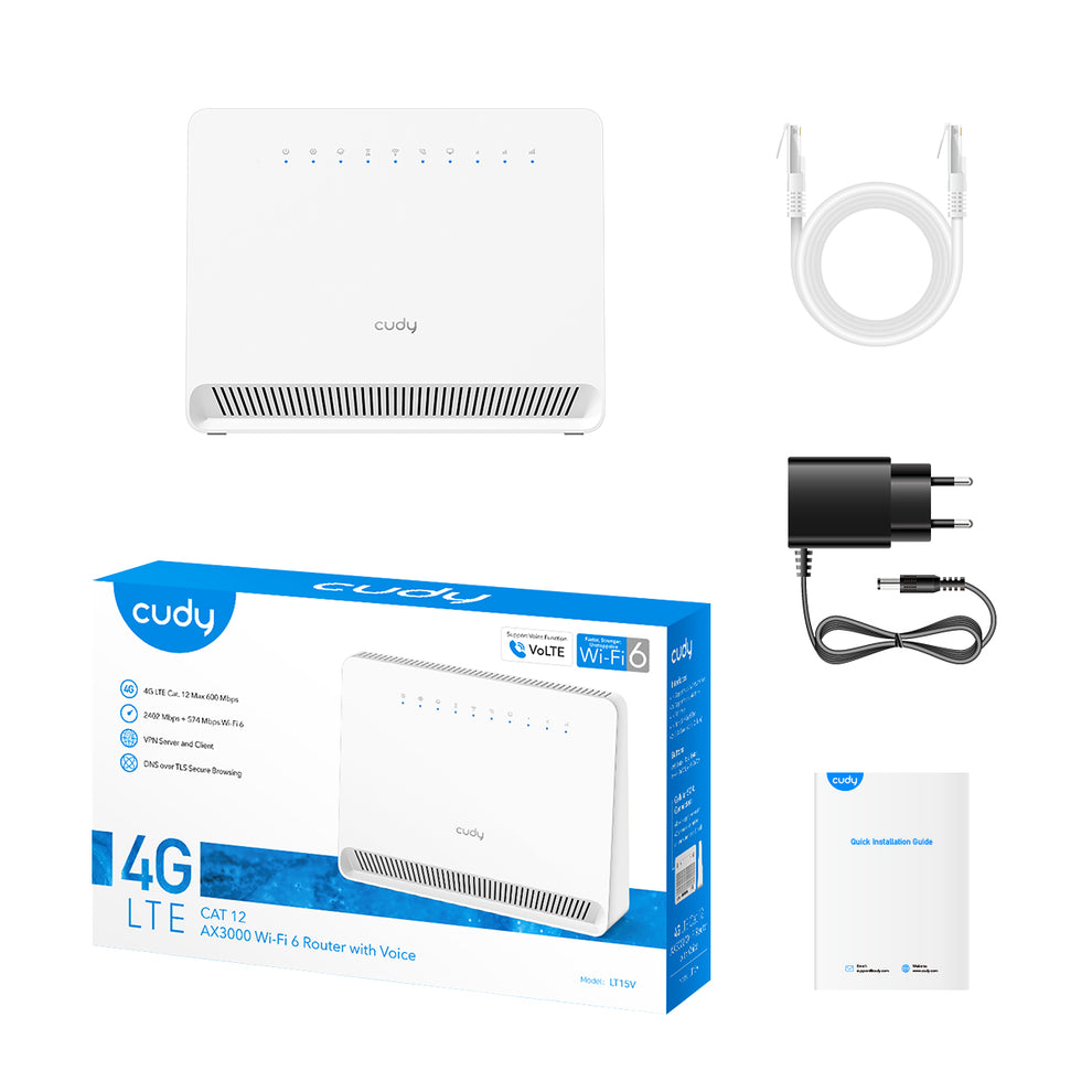 4G Cat 12 AX3000 Wi-Fi 6 Router with Voice, LT15V 1.0 – Cudy