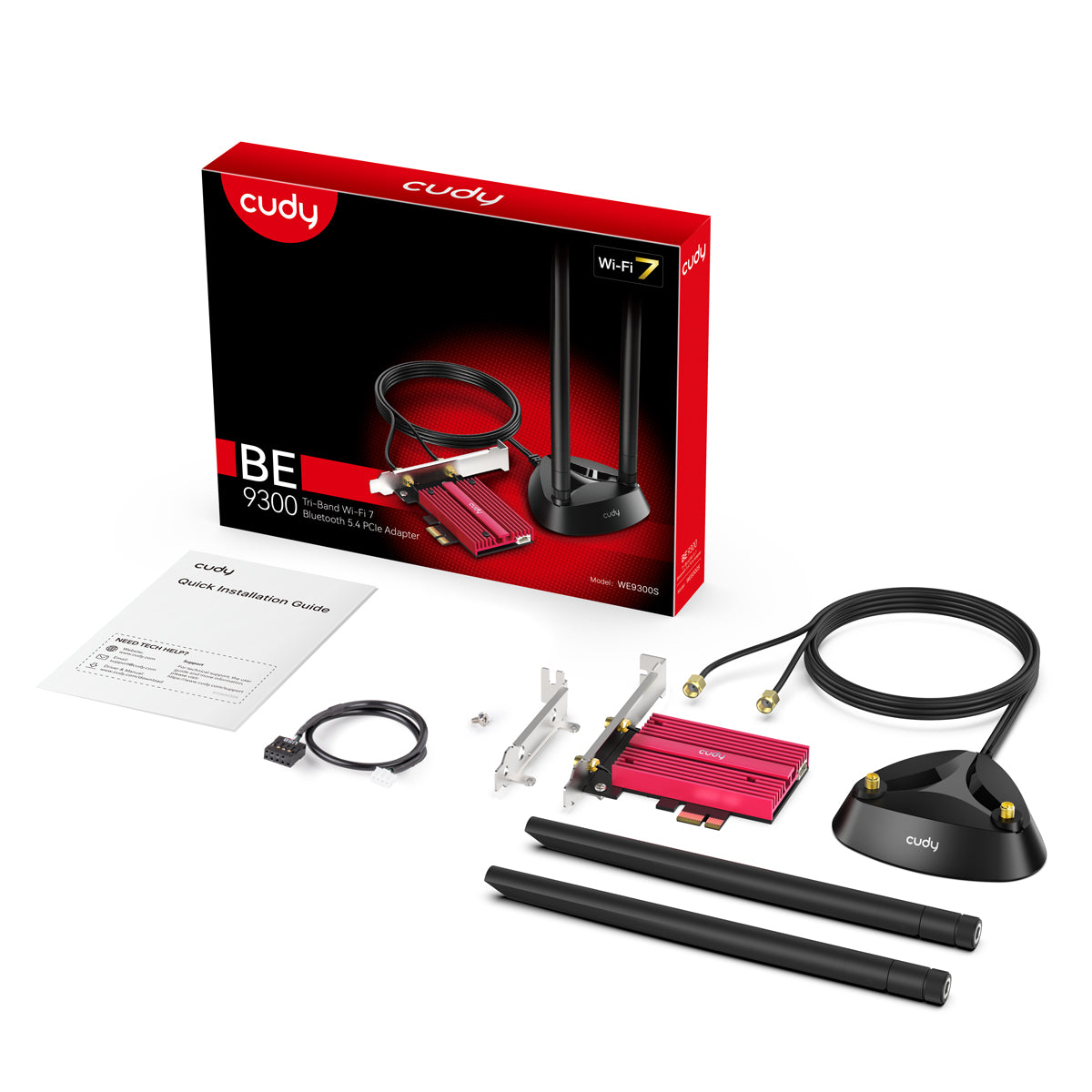 BE9300 Wi-Fi 7 Bluetooth 5.4 PCI-E Adapter, WE9300S 1.0 – Cudy