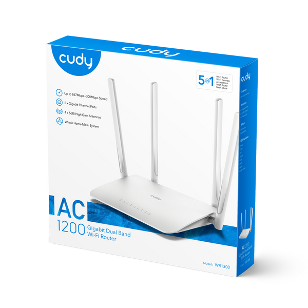 AC1200 Gigabit Mesh Wi-Fi Router, WR1300 2.0 – Cudy