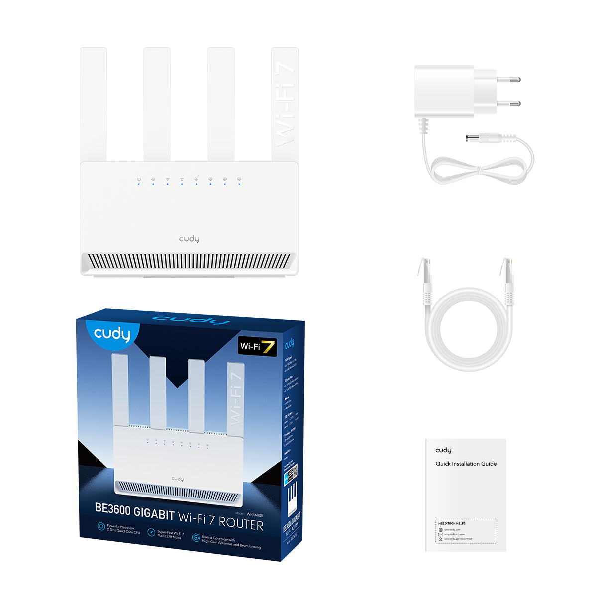 BE3600 Gigabit Wi-Fi 7 Router, WR3600E 1.0 – Cudy