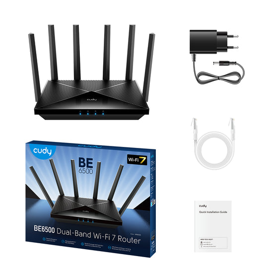BE6500 Gigabit Wi-Fi 7 Router, WR6500 1.0 – Cudy