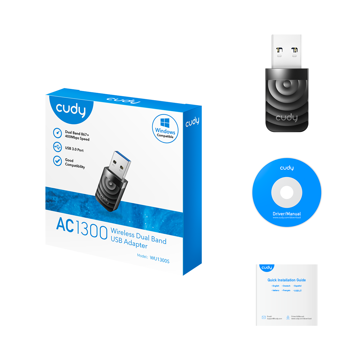 AC1300 Wi-Fi USB Adapter, WU1300S 1.0 – Cudy