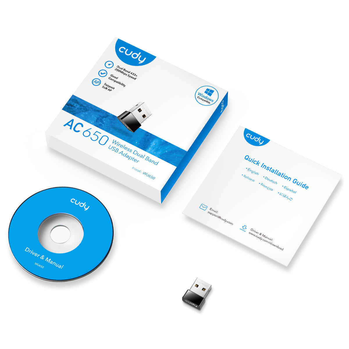 AC650 Wi-Fi Nano USB Adapter, WU650 1.0 – Cudy