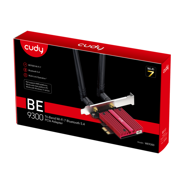 BE9300 Wi-Fi 7 Bluetooth 5.4 PCI-E Adapter, WE9300 1.0 – Cudy